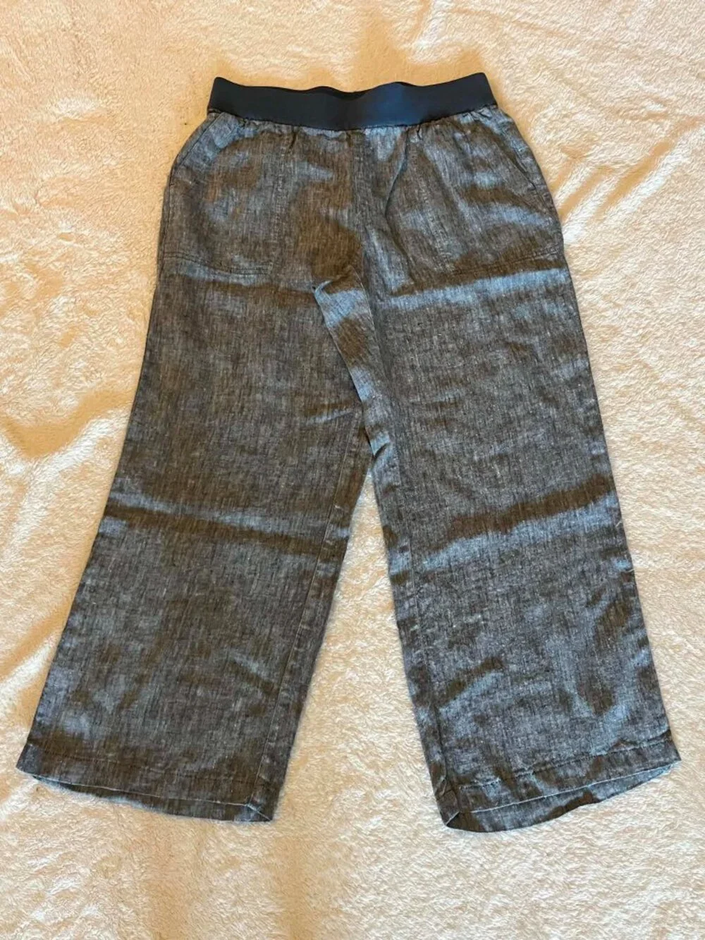 Lands' End | Pants & Jumpsuits | Lands End Blue Linen Wide Leg Pants ...